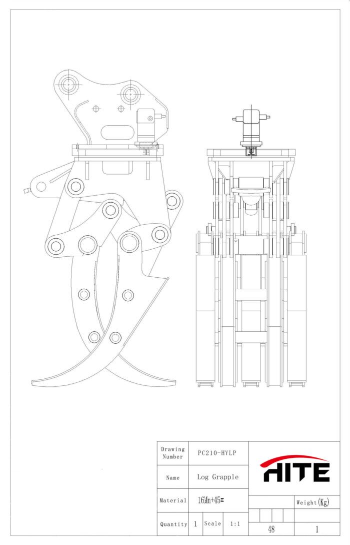 Excavator Hydraulic Grapple | Log Grab | HITE