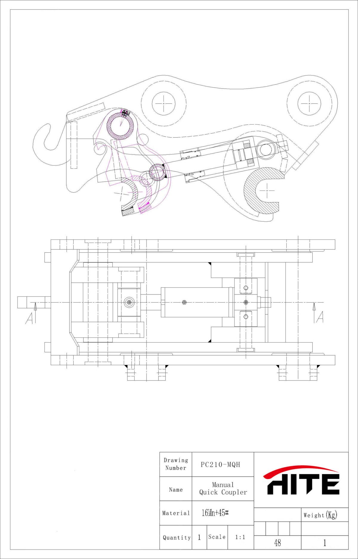 Excavator Quick Hitch | Quick Coupler | HITE