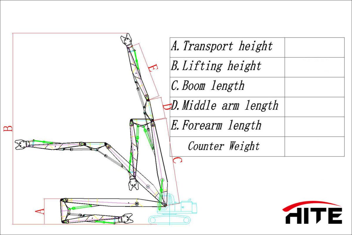 Excavator High Reach Demolition Boom | HITE